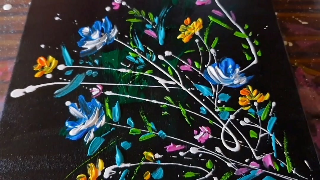 艺术绘画教程,用丙烯颜料画菊花的方法,步骤详细又简单!