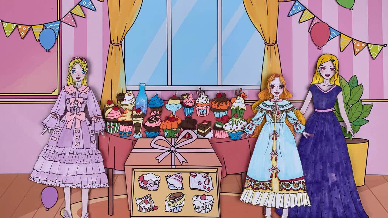 手绘定格动画:芭比参加甜品聚会,给芭比和朋友们做甜品吃吧!