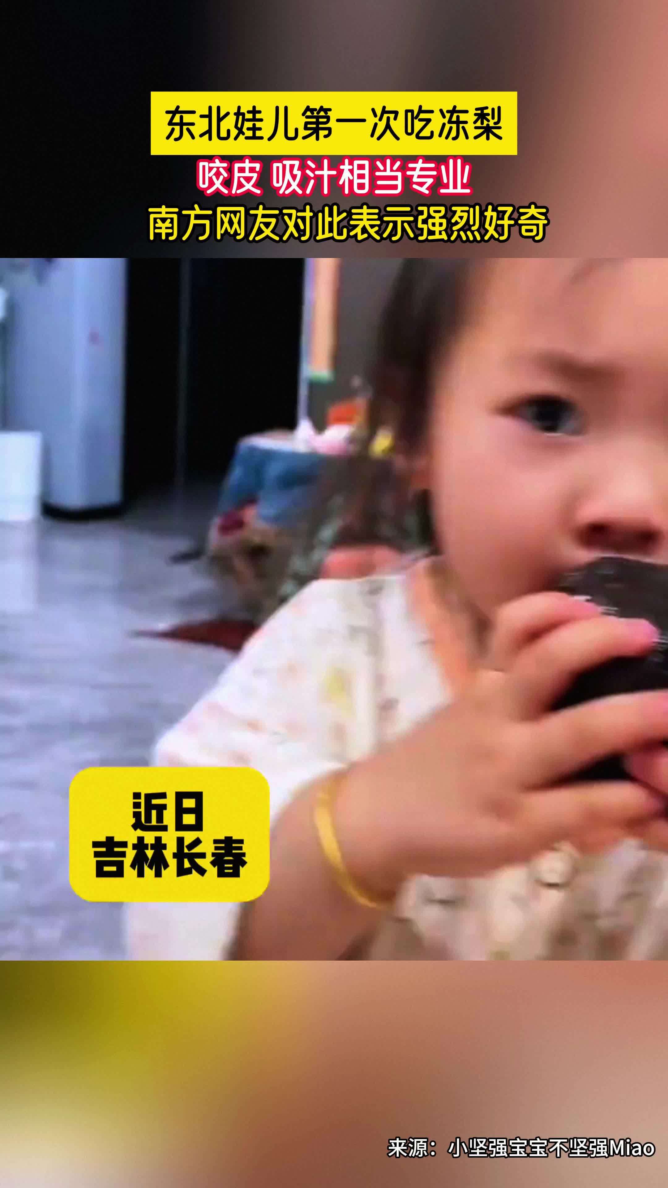 东北娃儿第一次吃冻梨,咬皮、吸汁相当专业,南方网友强烈好奇