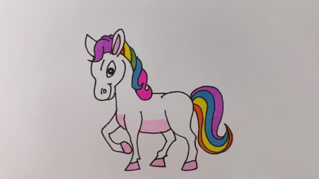 卡通白龙马的画法,亲子简笔画教学!