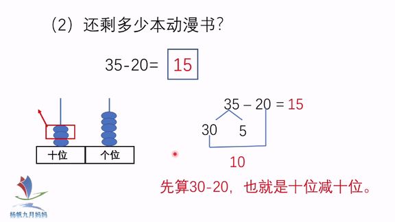 数学老师讲数学。两位数减一位数、整十数。(一)