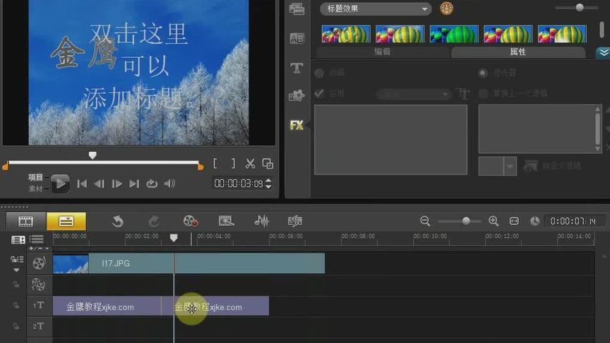 会声会影X5系列教程69:字幕动画效果设置
