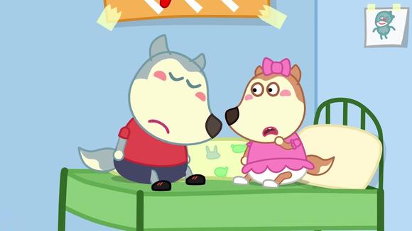 小狼帮妈妈做家务 卡通动画