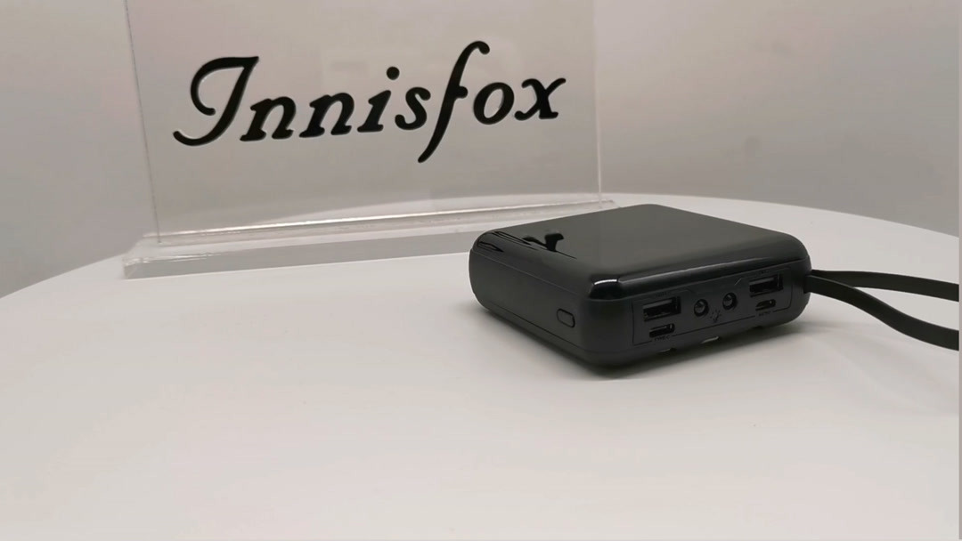 Innisfox自带四线1万毫安充电宝自带线便携移动电源双口输入输出
