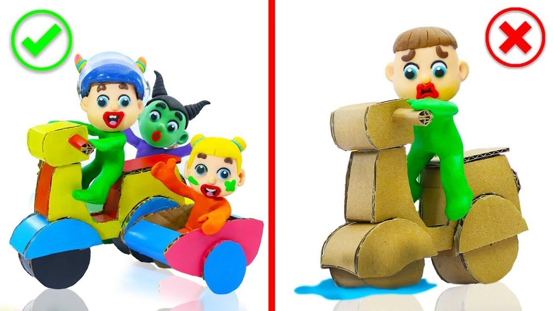 蓝精灵趣味动画:看我如何把两轮车变成三轮车,我厉害吧!