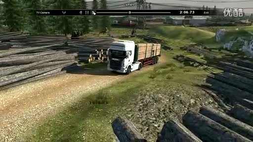 斯堪尼亚重卡驾驶模拟 危险模式之 Wood Block