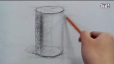 素描圆柱体的画法_石膏几何体_素描入门素描基础视频教程元02