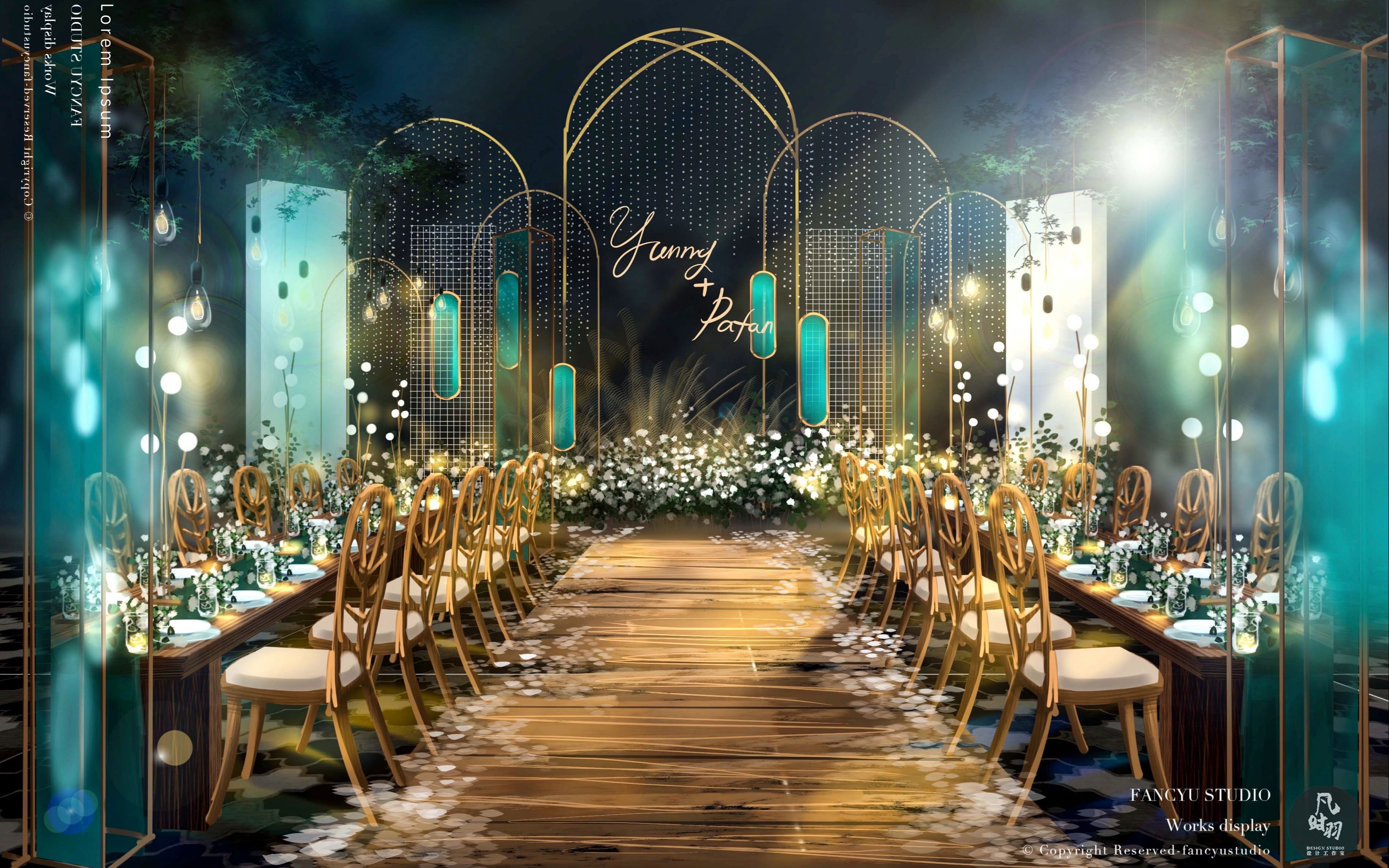 【ipad 绘画】婚礼晚宴手绘效果图