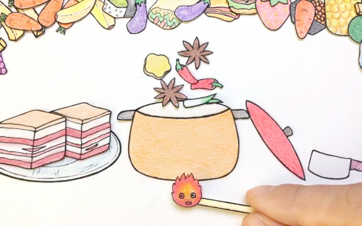【手绘定格动画】做一份色香味俱全的红烧肉,你看,美极了