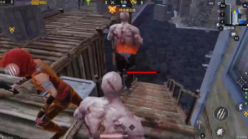 和平精英:国际服生化感染模式,终结者的血量好厚