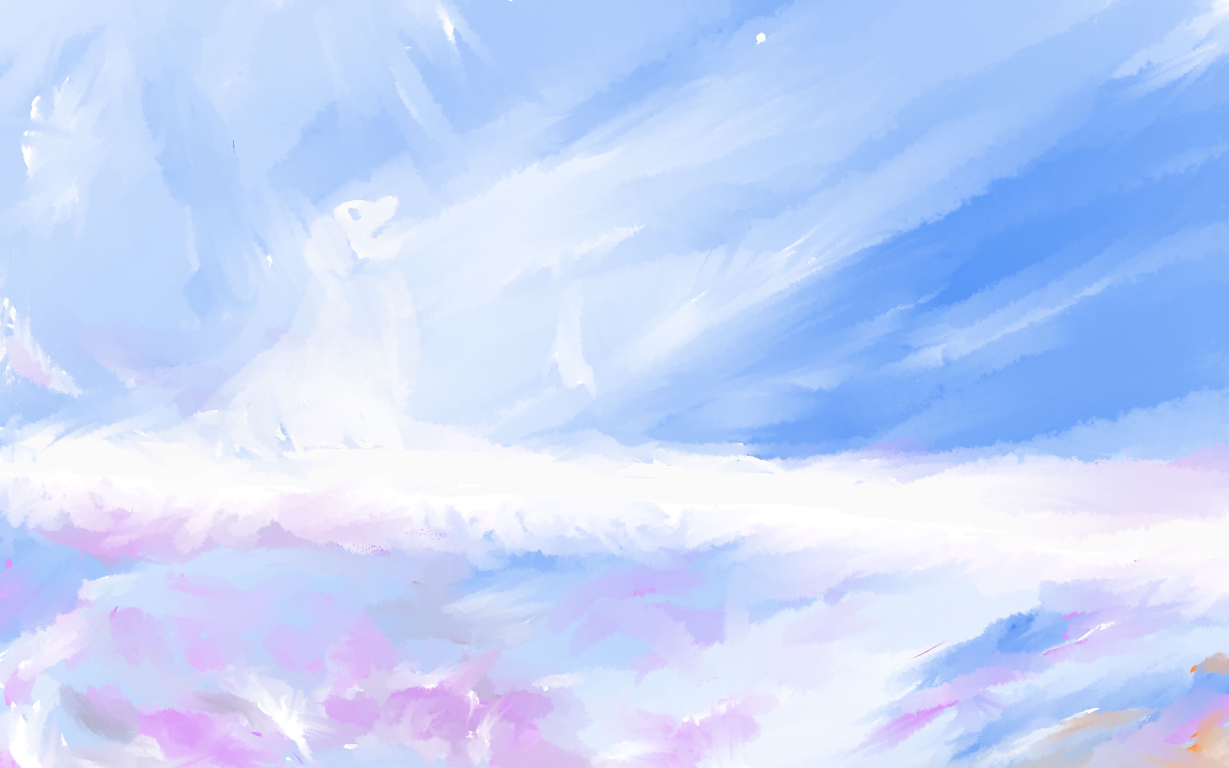 治愈天空数位手绘板-天空化云的金毛siri-ps-wacom-bgm-某某