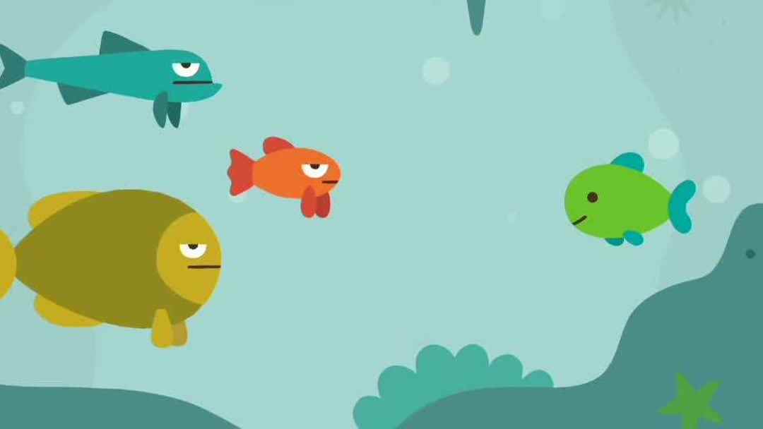 海洋动物 赛格小鱼和鲨鱼朋友跳舞