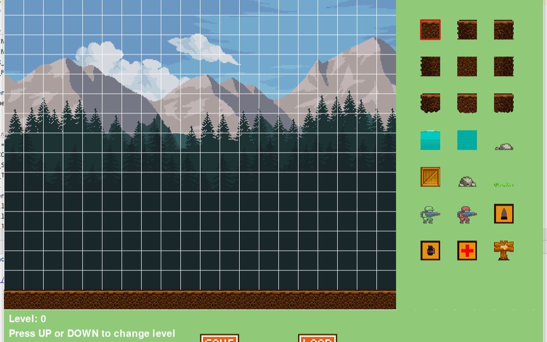 使用python的pygame游戏引擎创建射击类闯关冒险游戏关卡地图编辑...