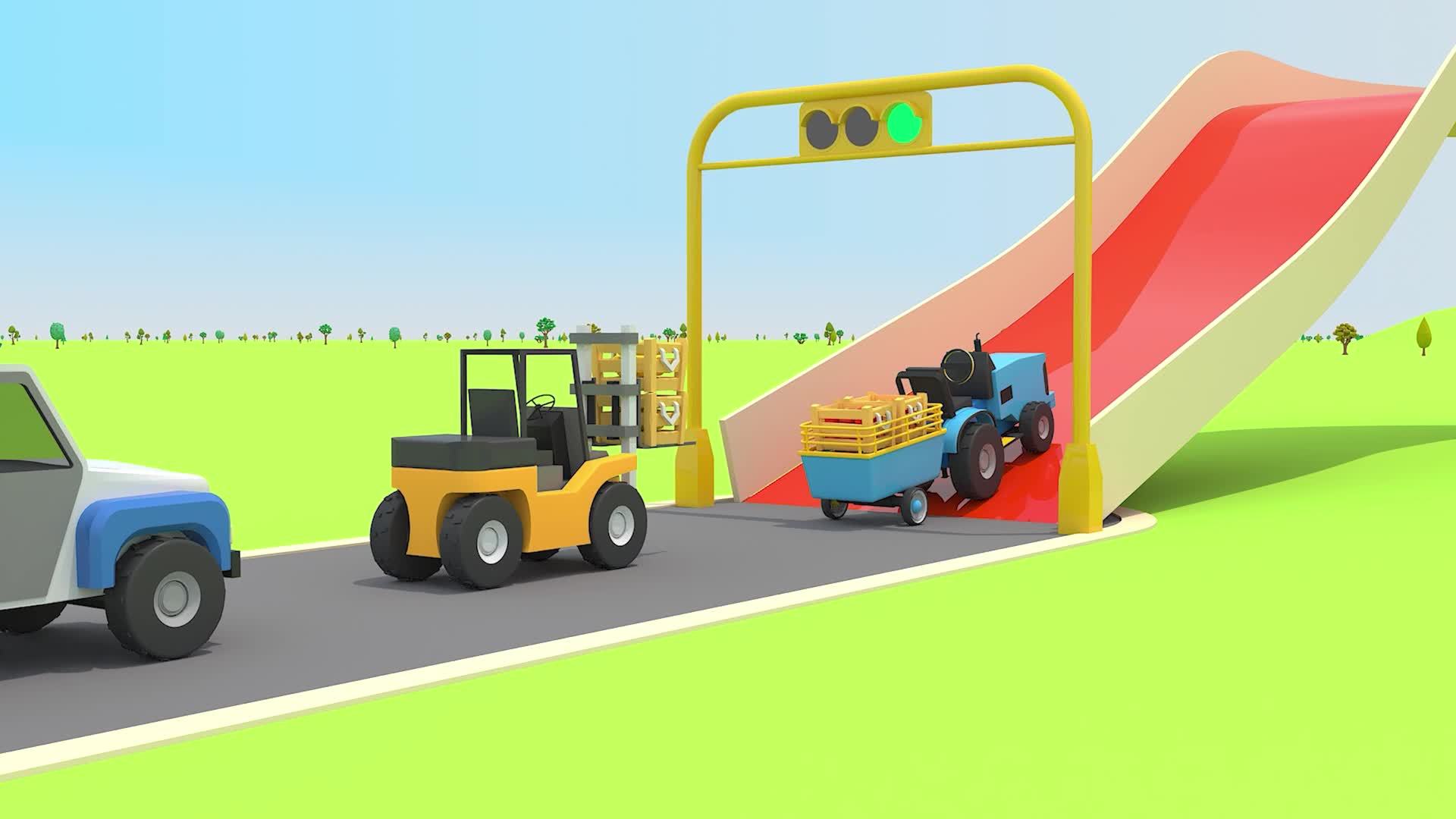 出发吧,水果工程车第1集:苹果、西瓜、橙子、葡萄、香蕉