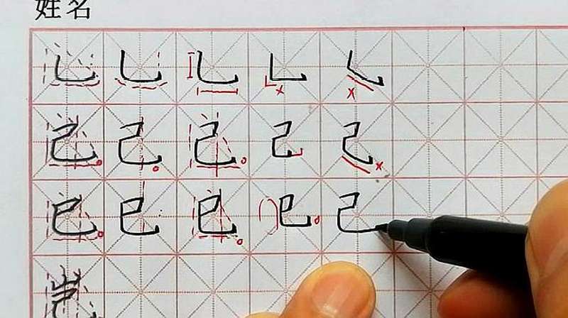 硬笔书法,己巳巴色邑包毛,结构怎么写?书法老师4个步骤教会你