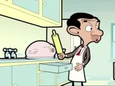 憨豆动画片:憨豆泡澡,鸡都烤焦了