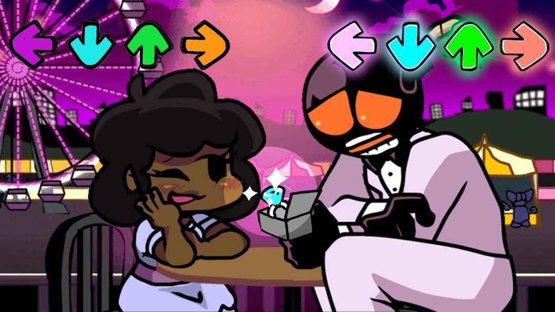 FNF周五放克动画:惠蒂GF向卡罗尔求婚,Heartbass 约会周模组