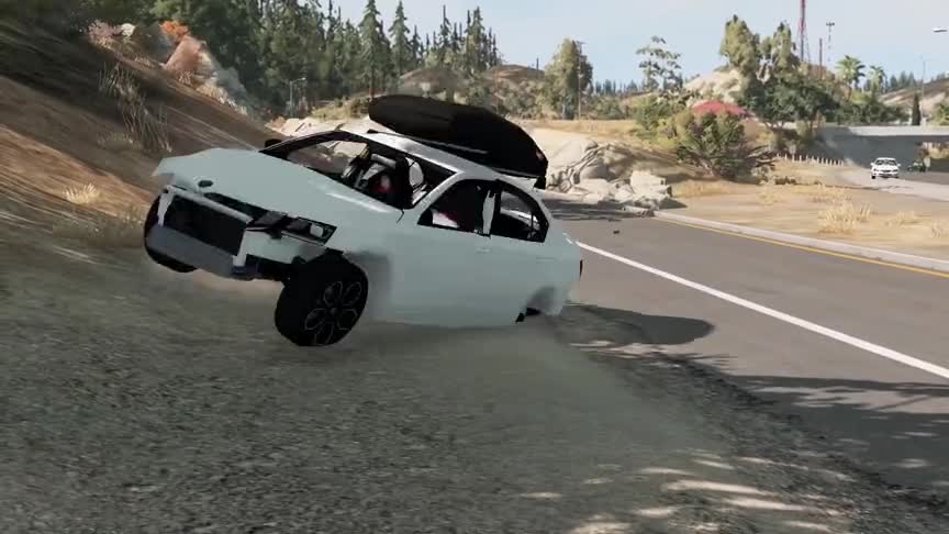 模拟真实车祸,老司机开车不看后视镜超车时连环相撞