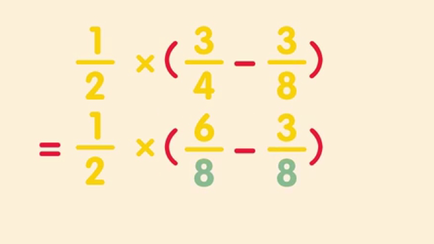 分数乘法运算定律的发现-例题1混合计算
