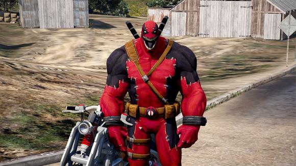 死侍模拟器:骑着摩托车巡逻的时候 发现有人在打架 前去劝架搞笑