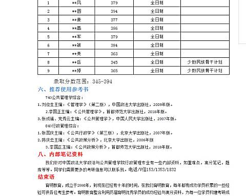 2019中国政法大学行政管理专业考研分数线,报录比,真题,参考书,内部...