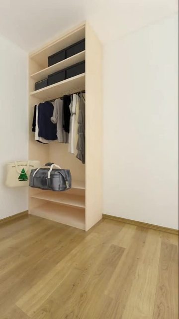 15米榻榻米床,1米书桌,11米衣柜。全原木色。榻榻米房间 全屋定制