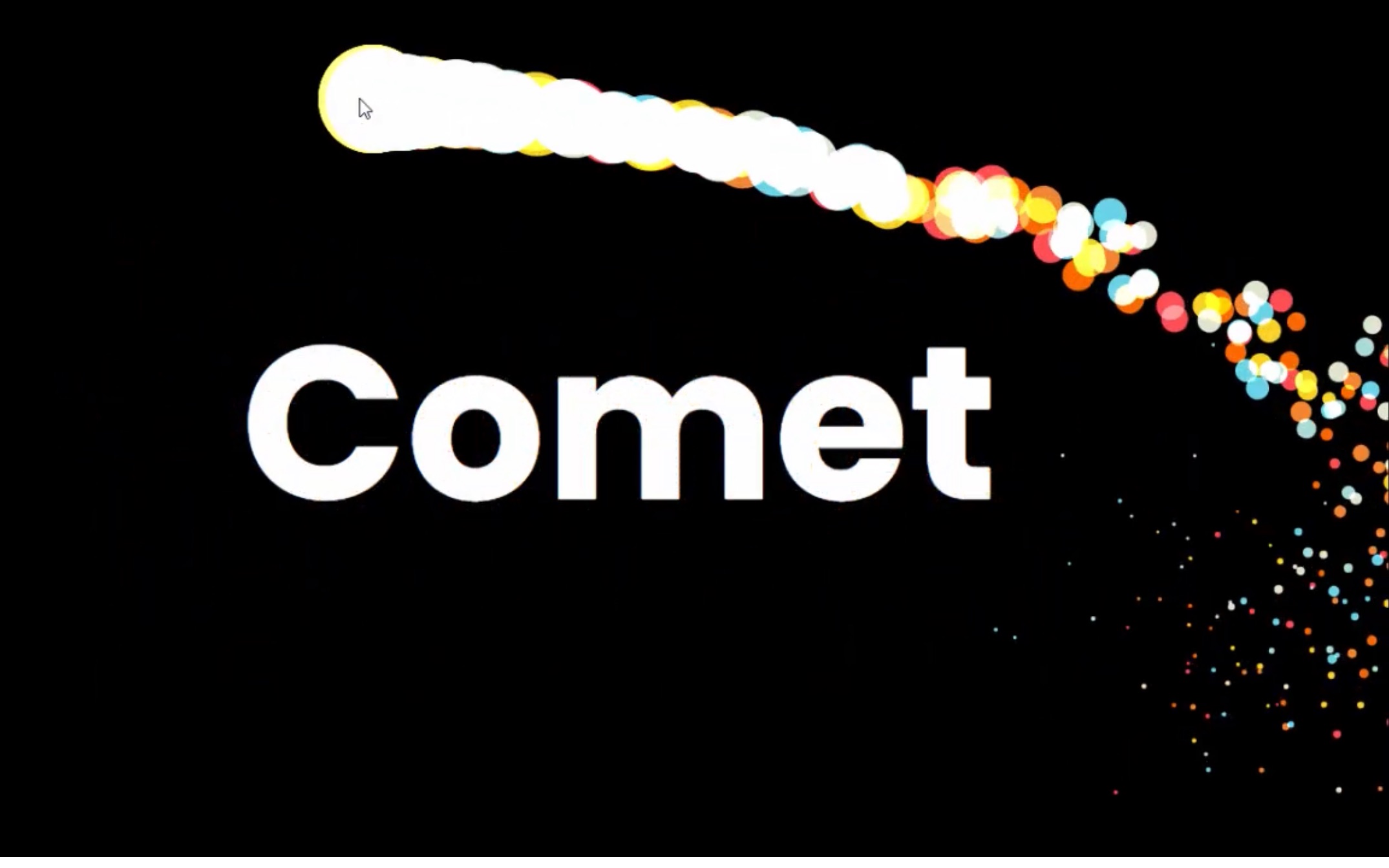 使用 sketch.js 实现鼠标移动时的慧星特效