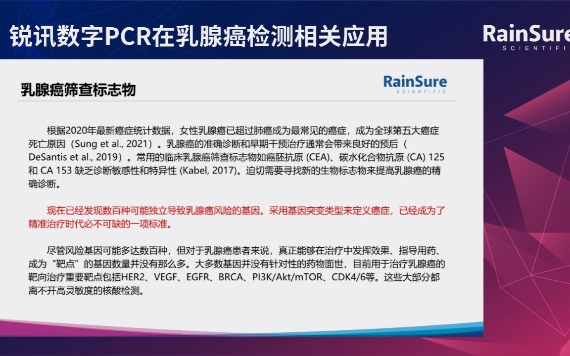 锐讯数字PCR在乳腺癌检测相关应用