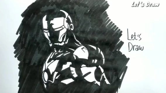 (一起画画)钢铁侠#灵魂画手 #创意美术 #画画日常 #绘画 #随手画