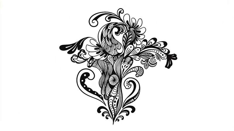 解压禅绕画,黑白异域花卉,打开你的想象力