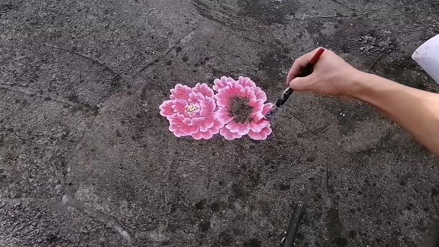 地面也能画哦,你造吗 #彩绘艺术 #画画教程
