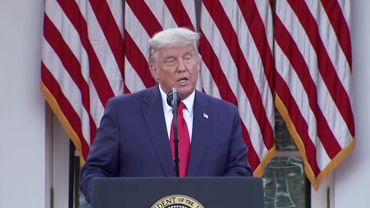 美国总统特朗普发推提拜登“赢大选”:他在假新闻媒体里获胜