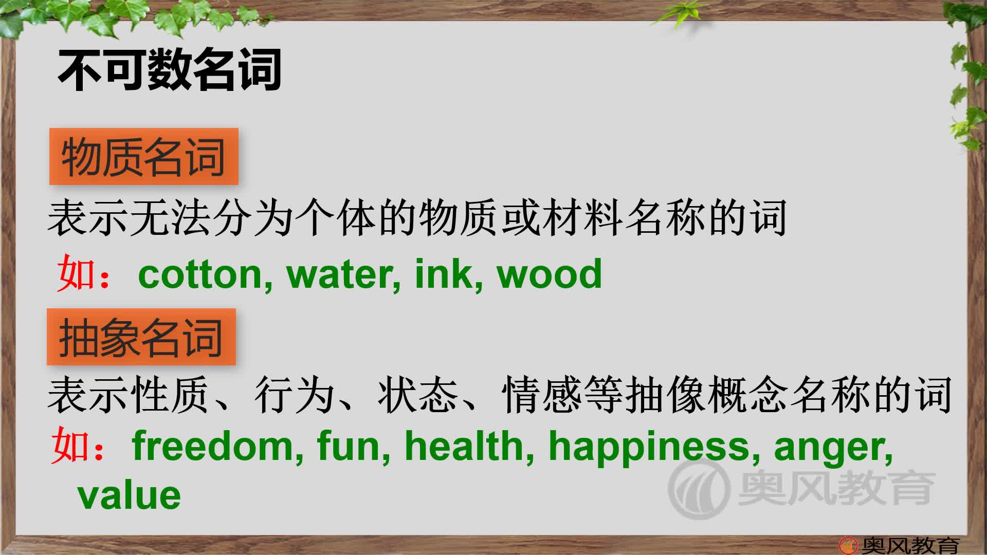 新课标高中英语语法完全突破-2分钟弄懂什么是不可数名词?