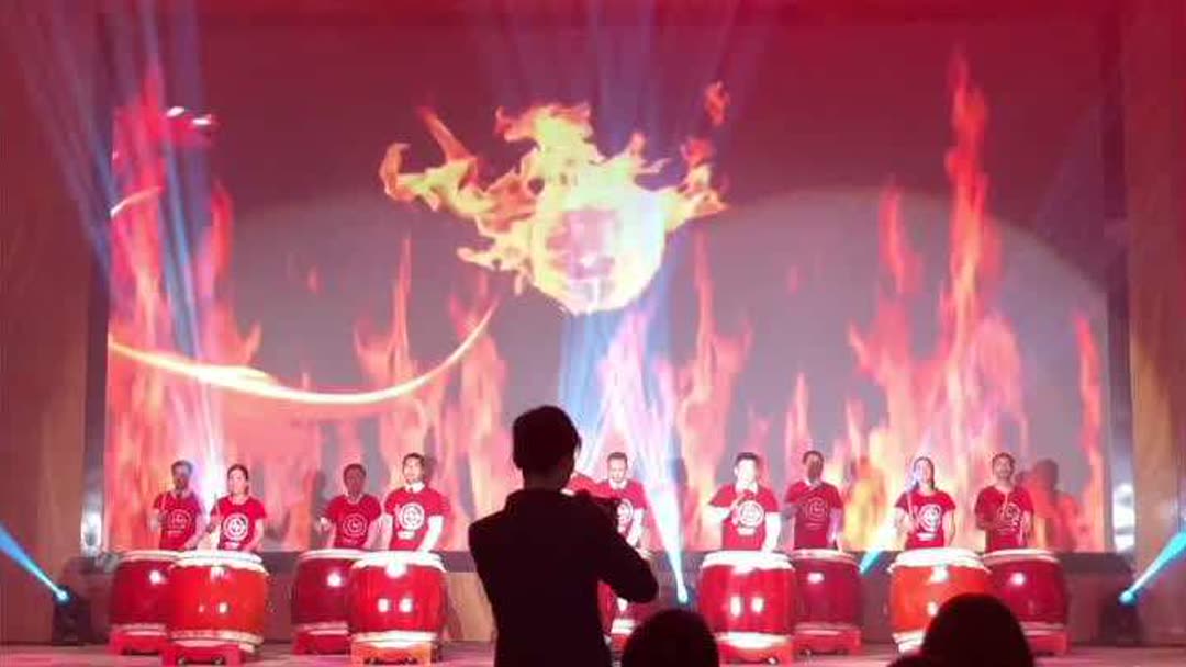 简单有气势的年会开场打鼓表演中国鼓大鼓培训周年庆典节目