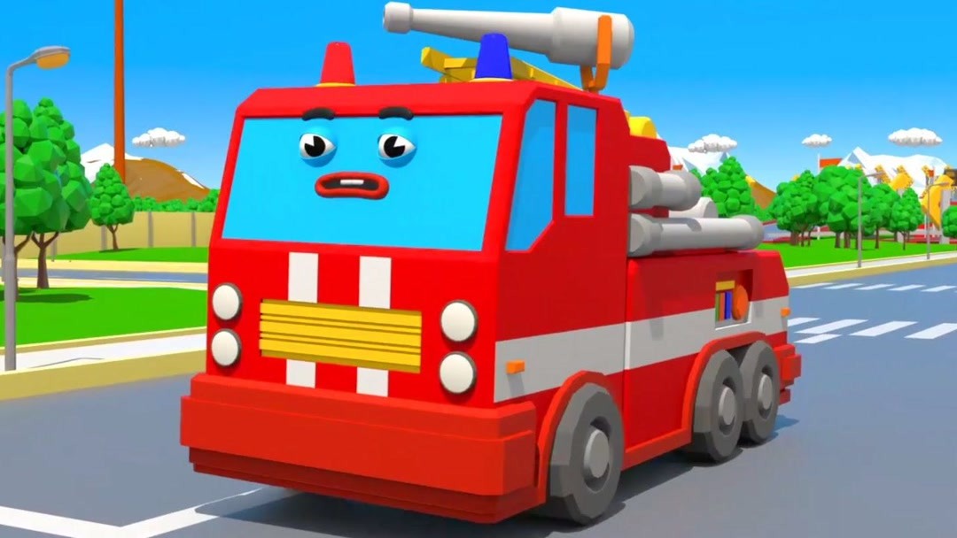 儿童动画:消防车有趣动画