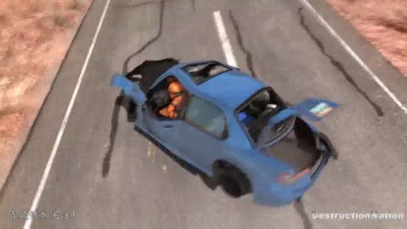 BeamNG:跑车高速碰撞测试,画面太酸爽!