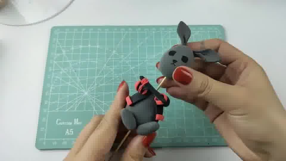 羡羡兔子粘土,手工制作教程来啦,很简单哦