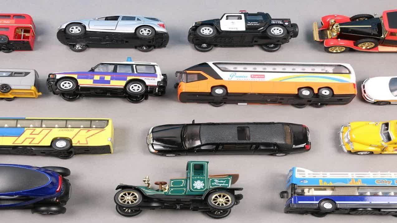 少儿玩具:复古汽车模型玩具展示