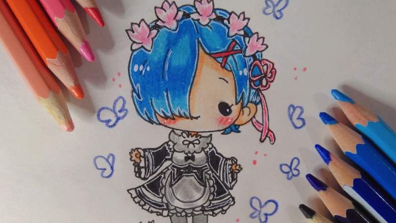 手绘蕾姆绘画全过程学习