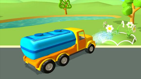 工程车儿童游戏之组装洒水车