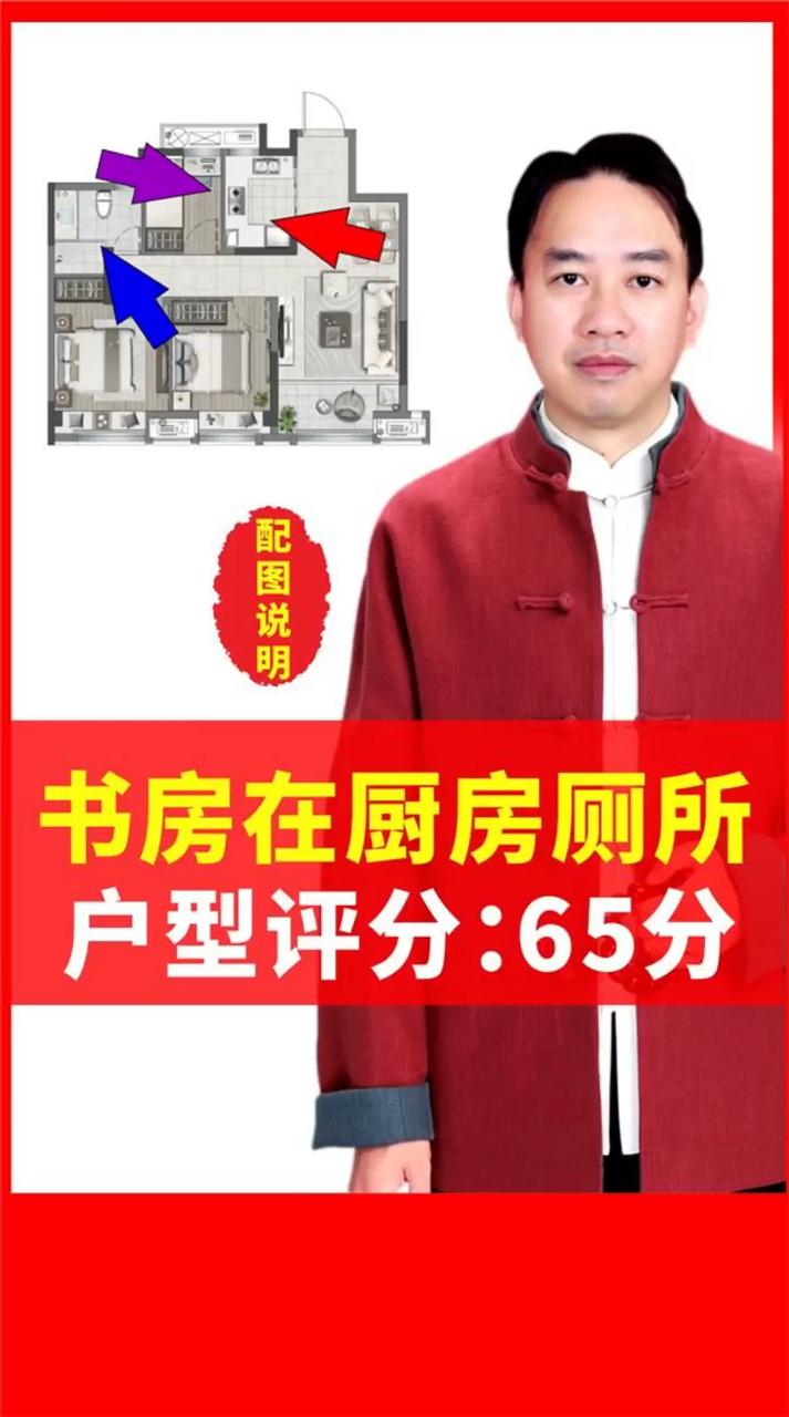 书房在卫生间和厨房之间户型户型图分析评分#户型 #户型图 #户型图...