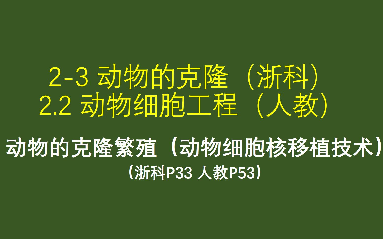 20200514【理论】动物的克隆繁殖(动物细胞核移植技术)