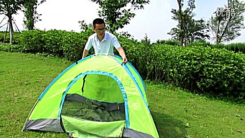 双人单层自动野营帐篷的搭建及折叠方法 自动帐篷折叠视频