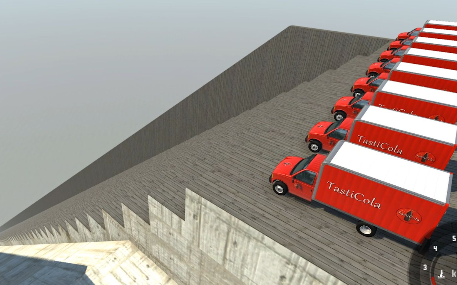 BeamNG:这台阶够陡了吧,把车直接开下去会摔成什么样子?