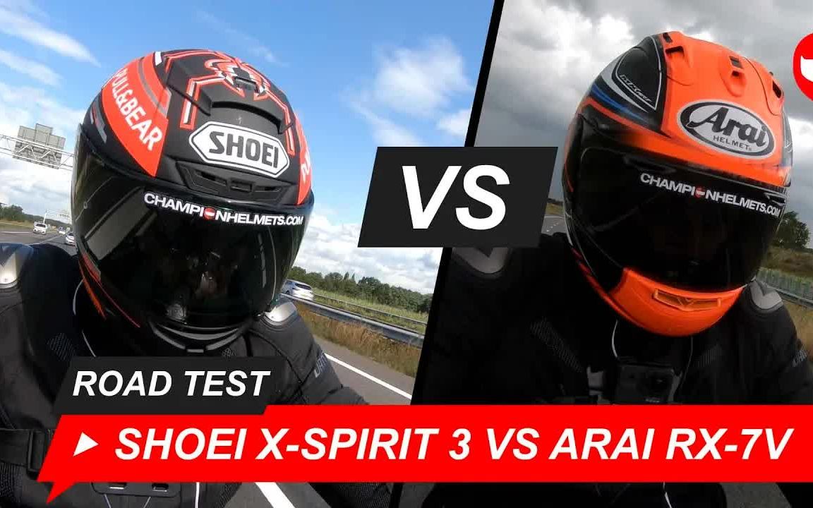 5分钟帮你选购 摩托车头盔 arai rx7x 还是shoei x14 路试 温度噪音重量...