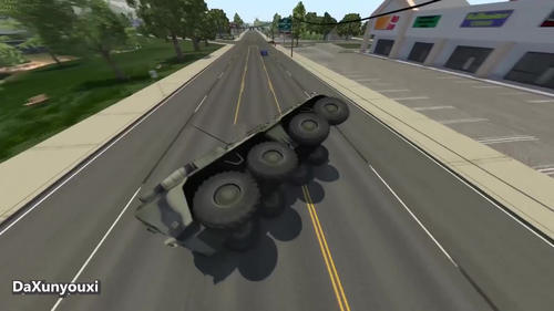 车祸模拟器:城市道路出现一辆不知道减速的陆地坦克,这破坏力够大