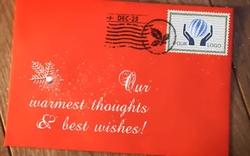 AE模板-圣诞节邮件信封明信片片头