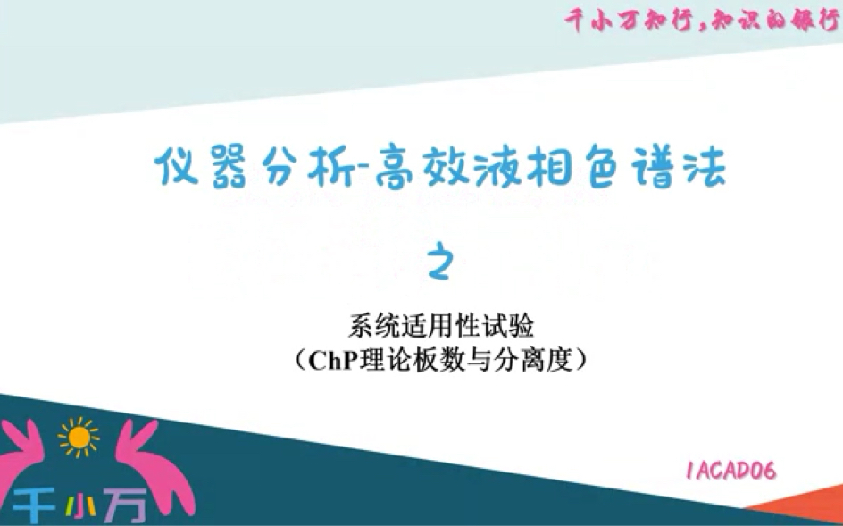 1ACAD06-高效液相色谱法之系统适用性试验(ChP理论板数与分离度)