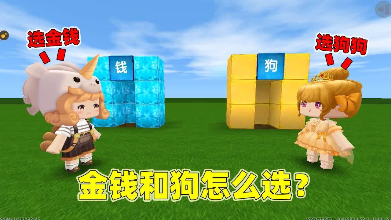 迷你世界:选狗狗还是选金钱?选狗狗有神器,而选金钱却一无所有