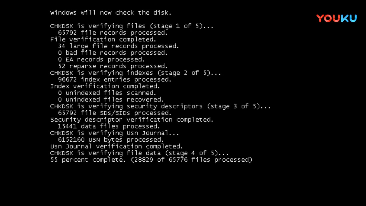 【黑屏媒体】Windows Vista和Windows 7的CHKDSK界面_超清(...
